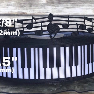 CRAFT SUPPLY .piano Keyboard Grosgrain Ribbon. Piano Ribbon . Musical ...