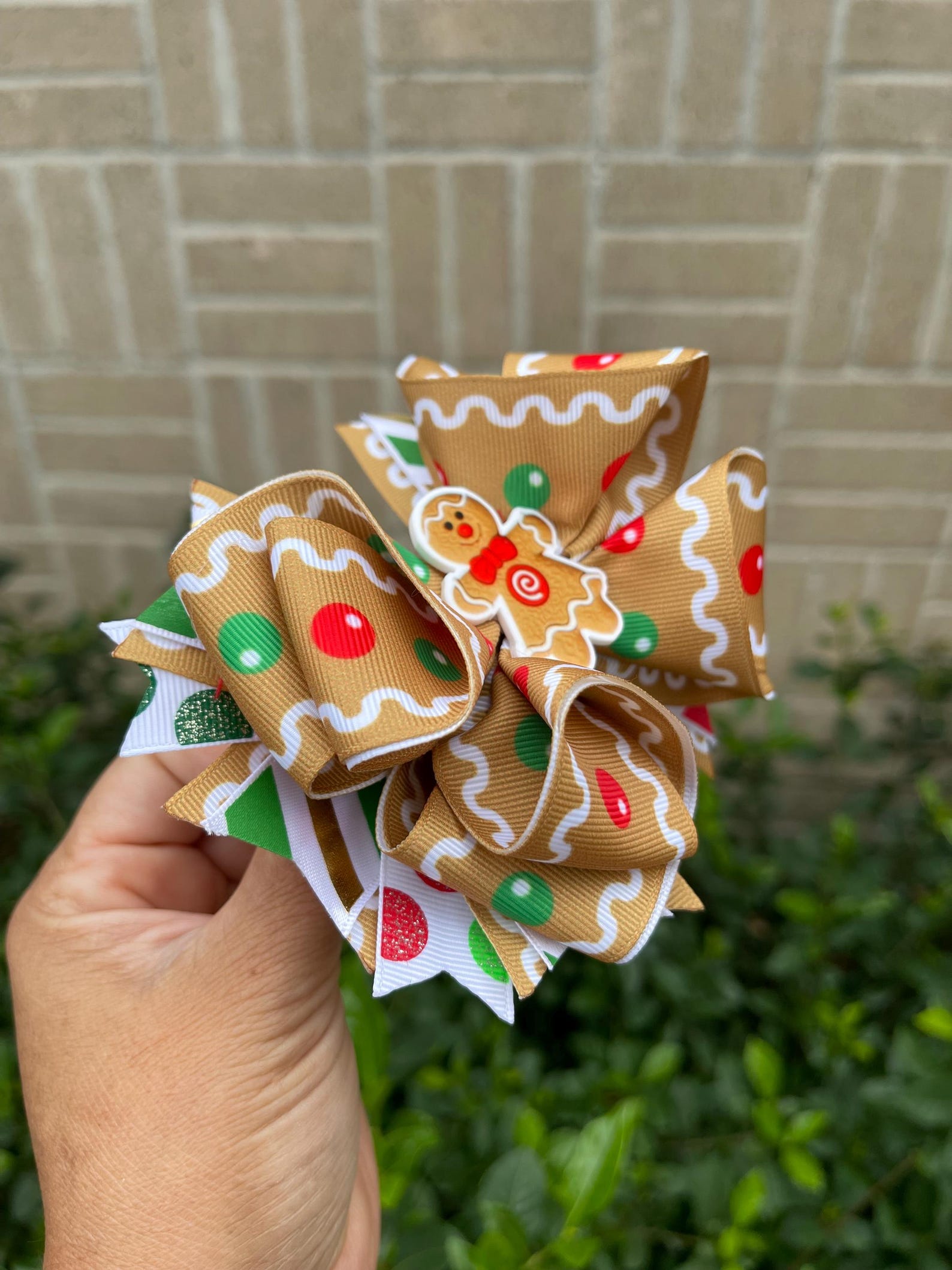 Gingerbread Hair Bow . Christmas Cookie Hair Bow. Gingerbread Clip Bow ...
