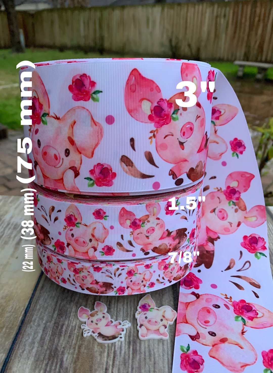 CRAFT SUPPLY. Pig Ribbon. Little Pig Grosgrain Ribbon.little Pig ...