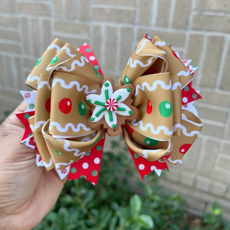 Gingerbread Hair Bow - Etsy