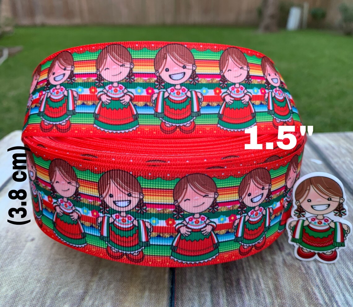 María Mexican Character Grosgrain Ribbon. Mexico Ribbons. - Etsy