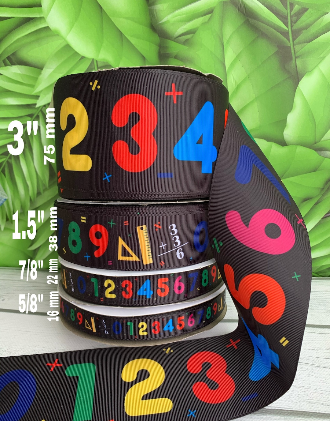 CRAFT SUPPLY. Numbers on Black Grosgrain Ribbon . Numbers Ribbons ...