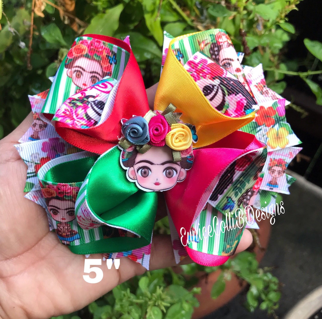 HANDMADE . Mexican Hair Bow. Mexican Hairbow. Mexican Bow. Moño ...