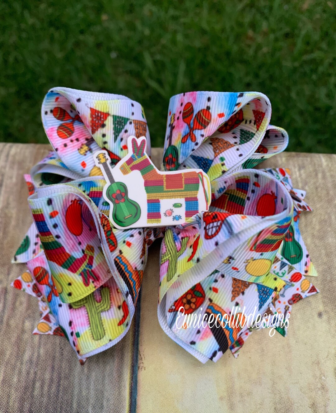 HANDMADE Ethnic Hair Bow. Mexico Piñata Hair Bow . Mexican Hair Bow ...