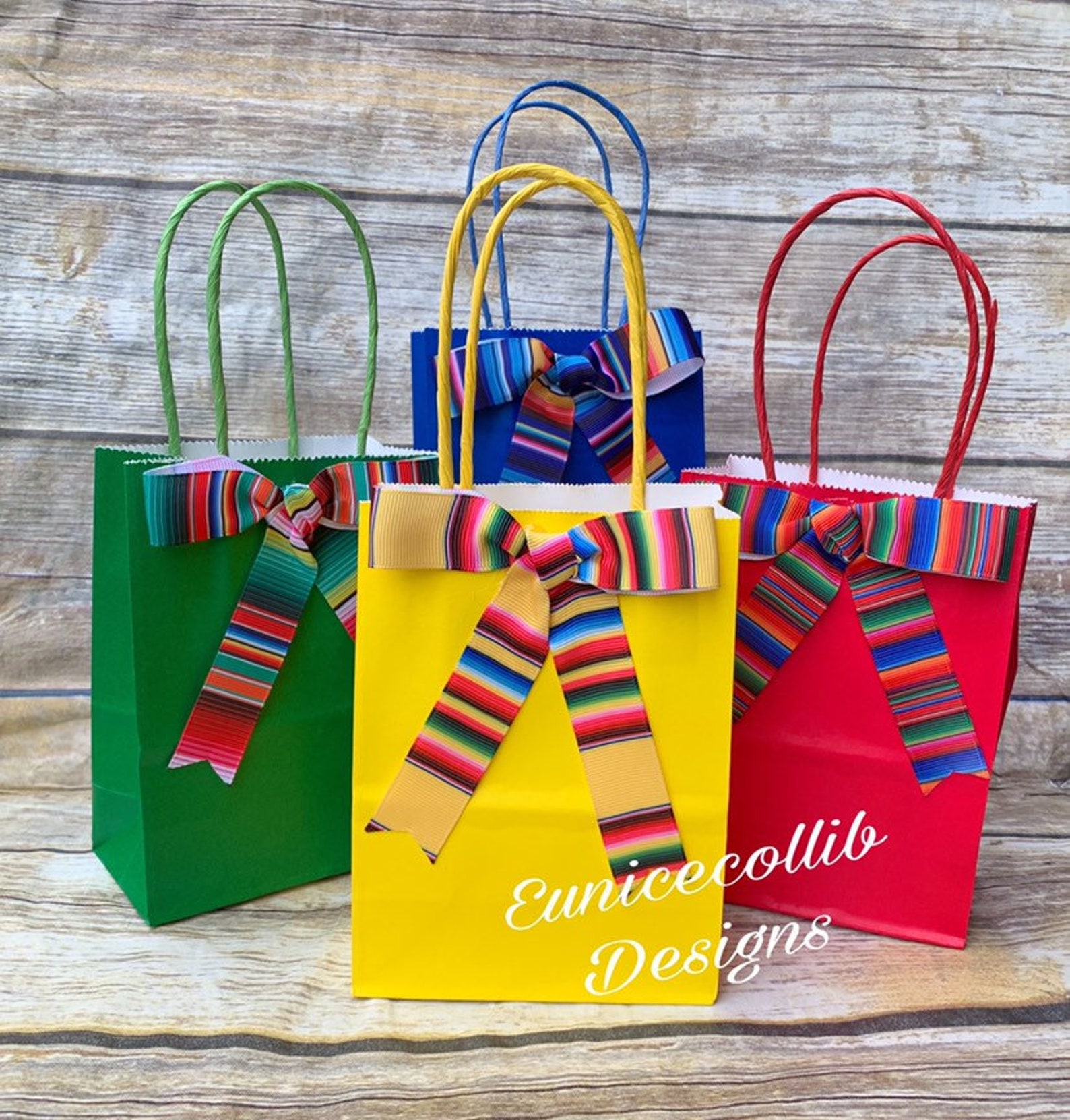 HANDMADE 12 Pieces Mix Colors Mexican Party Favors .mexican Favor Bags ...