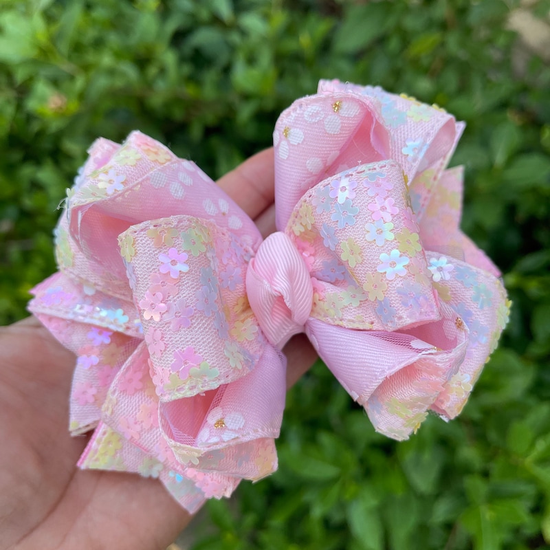 Hair Bow Pink - Etsy