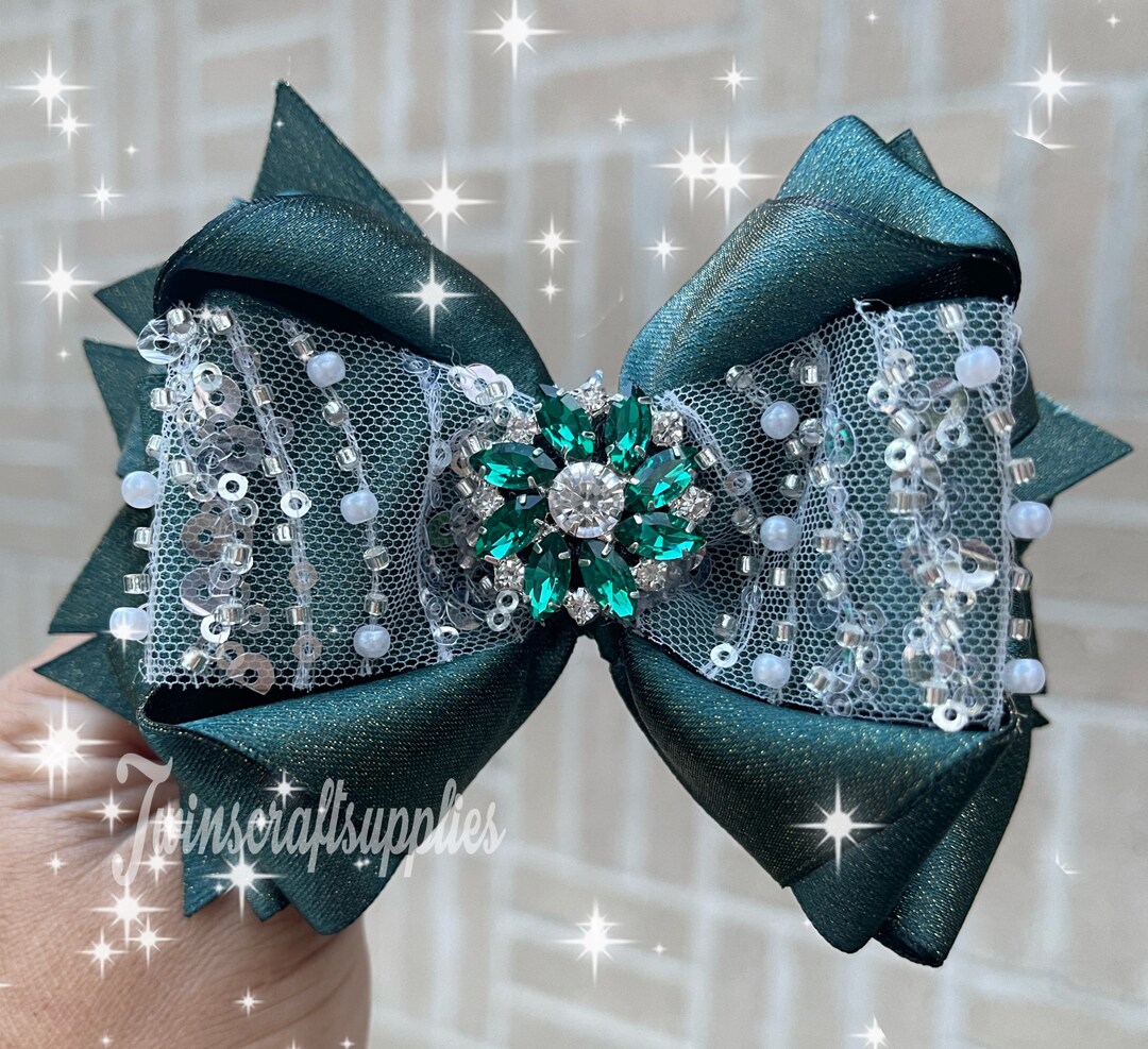 Hunter Green Wedding Pageant Hair Bow . Hunter Green Hair Bow. Forest ...