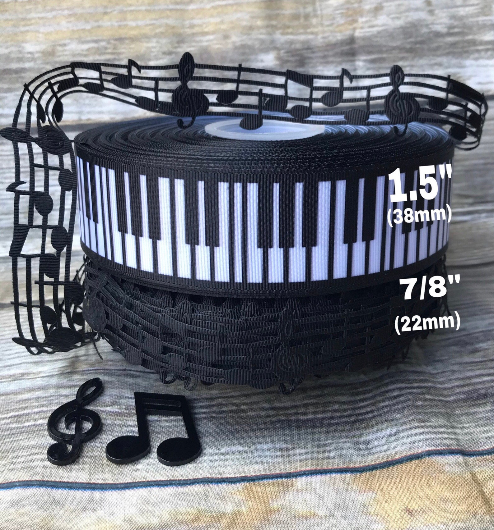 CRAFT SUPPLY .piano Keyboard Grosgrain Ribbon. Piano Ribbon . Musical ...