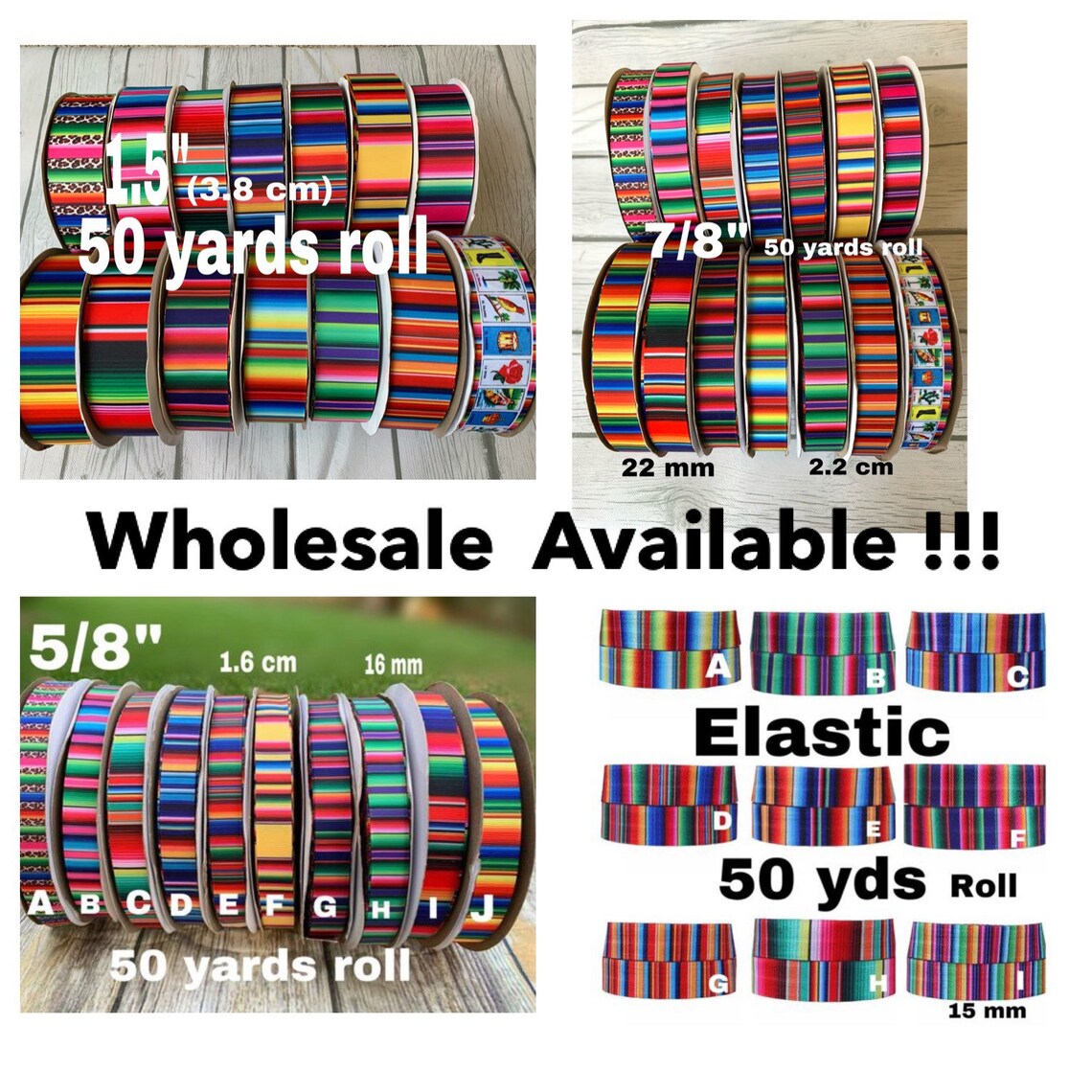 CRAFT SUPPLY Ethnic Grosgrain Ribbon. Mexico Serape Ribbons. 5 - Etsy
