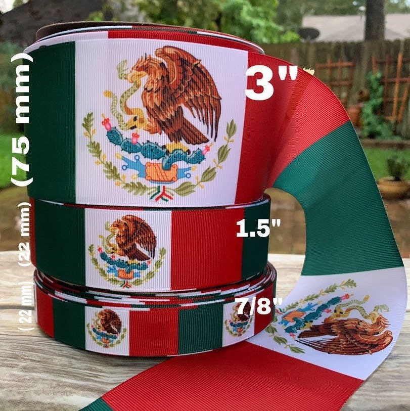 CRAFT SUPPLY. Mexico Flag Grosgrain Ribbon. Mexican Ribbon. - Etsy