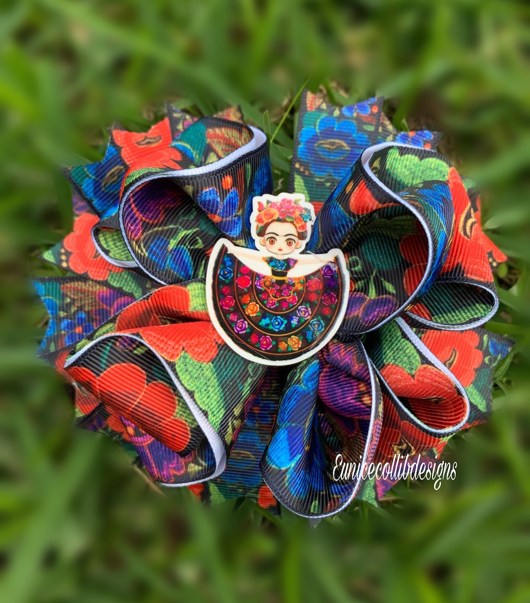HANDMADE Mexican Hair Bow Inspired in Chiapas . Chiapas Mexico Hair Bow ...