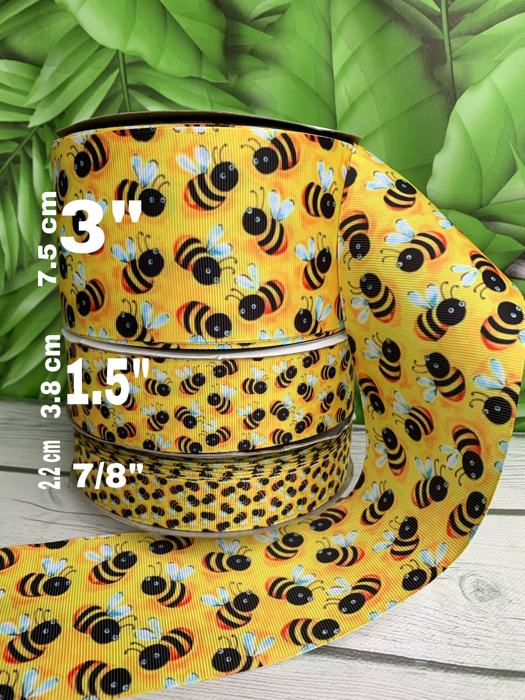 CRAFT SUPPLY Bumble Bee Grosgrain Ribbon. Bees Grosgrain Ribbon. Bee ...