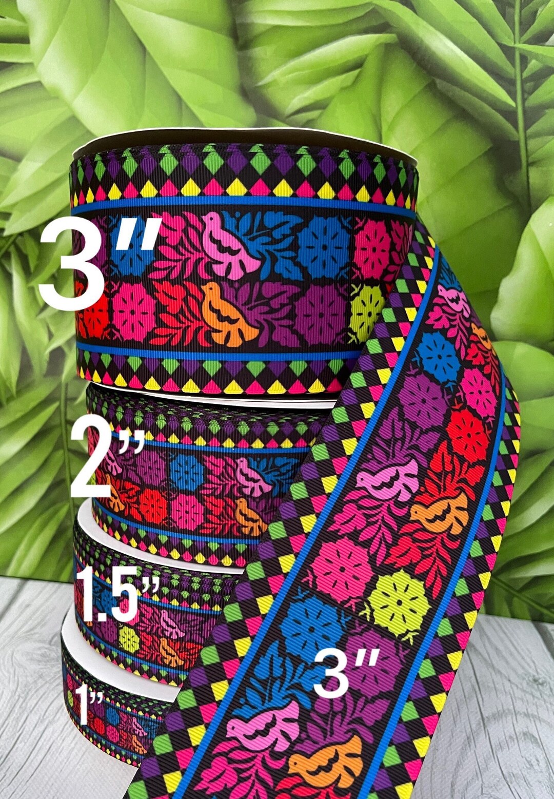 CRAFT SUPPLY Ethnic Grosgrain Ribbon. Ethnic Ribbon. Ethnic Flowers ...