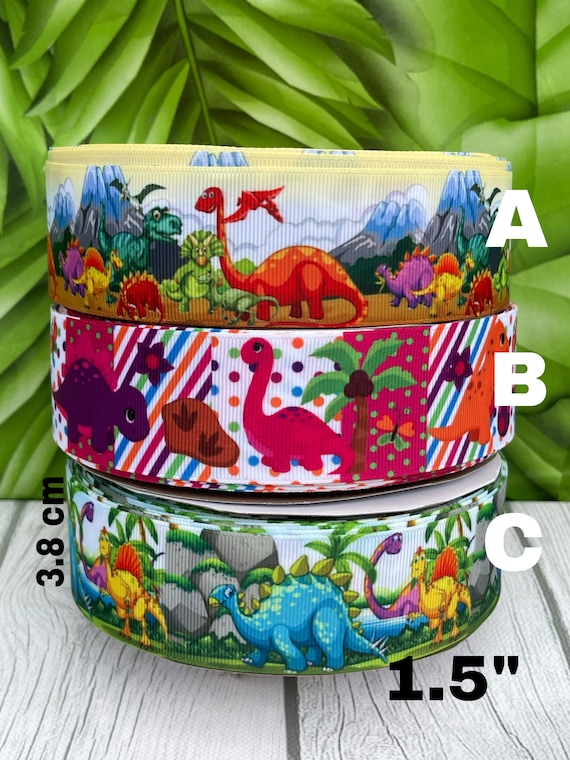 CRAFT SUPPLY Dinosaur Grosgrain Ribbon. Dinosaurs Ribbon. Dino - Etsy
