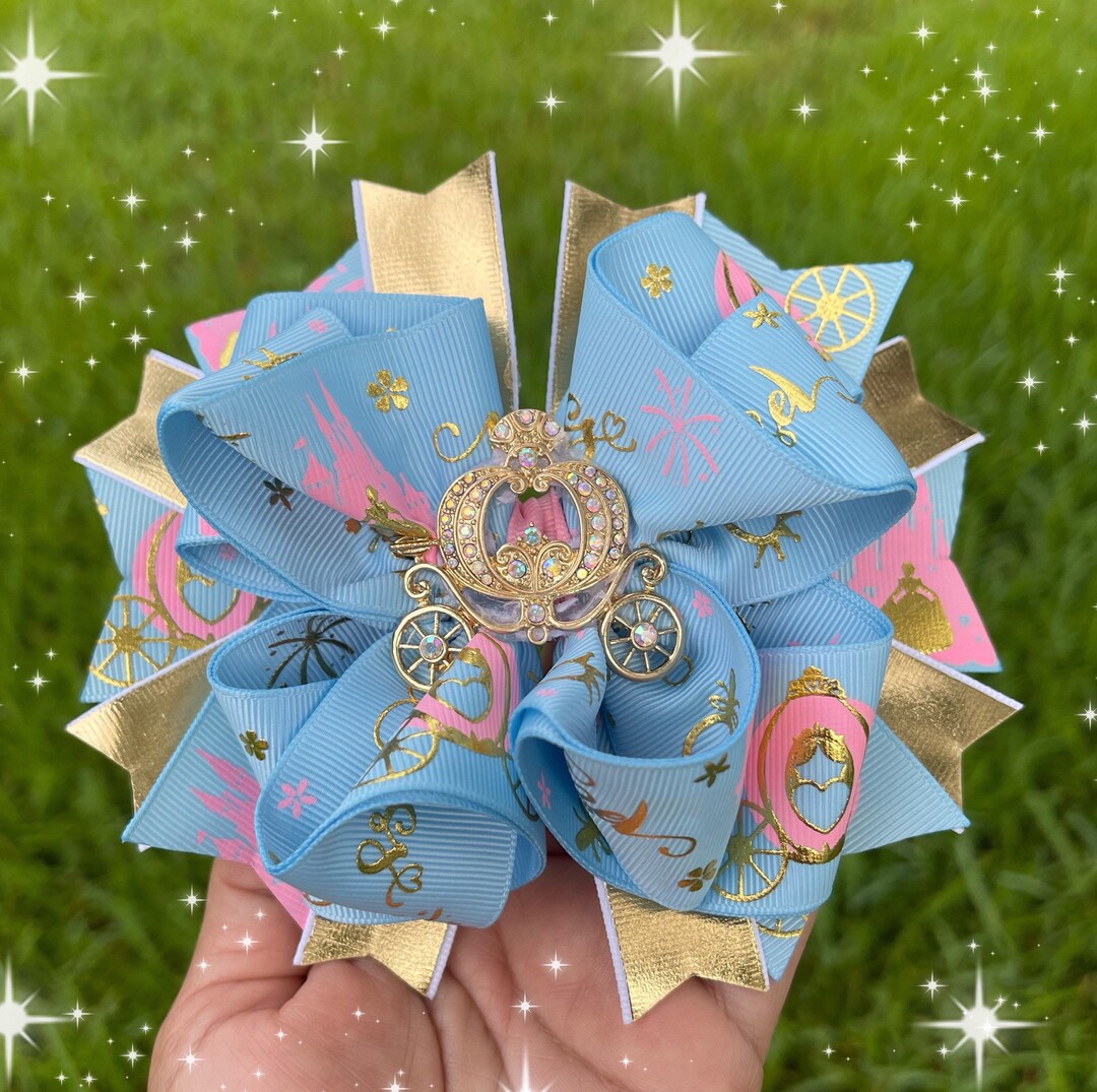 HANDMADE. Carriage Hair Bow . Cinderella Inspired Hair Bow . Cinderella ...