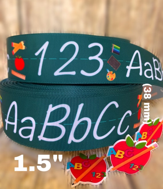 CRAFT SUPPLY 1.5 ABC Grosgrain Ribbon. Alphabet Ribbon - Etsy