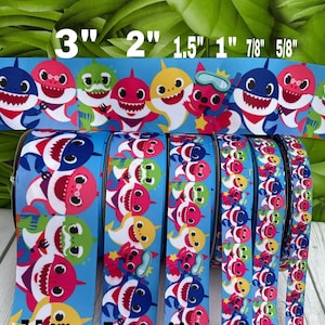 CRAFT SUPPLY Colors Sharks Grosgrain Ribbon.fish Ribbons. Shark ...