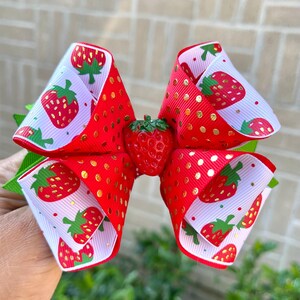 Strawberry Hair Bow. Strawberry Clip Bow. Strawberry Head Bow ...