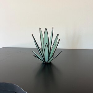 Stained Glass Agave Cactus Plant Sculpture Glass Succulent - Modern ...