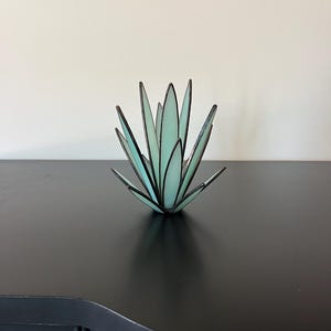 Stained Glass Agave Cactus Plant Sculpture Glass Succulent - Modern ...