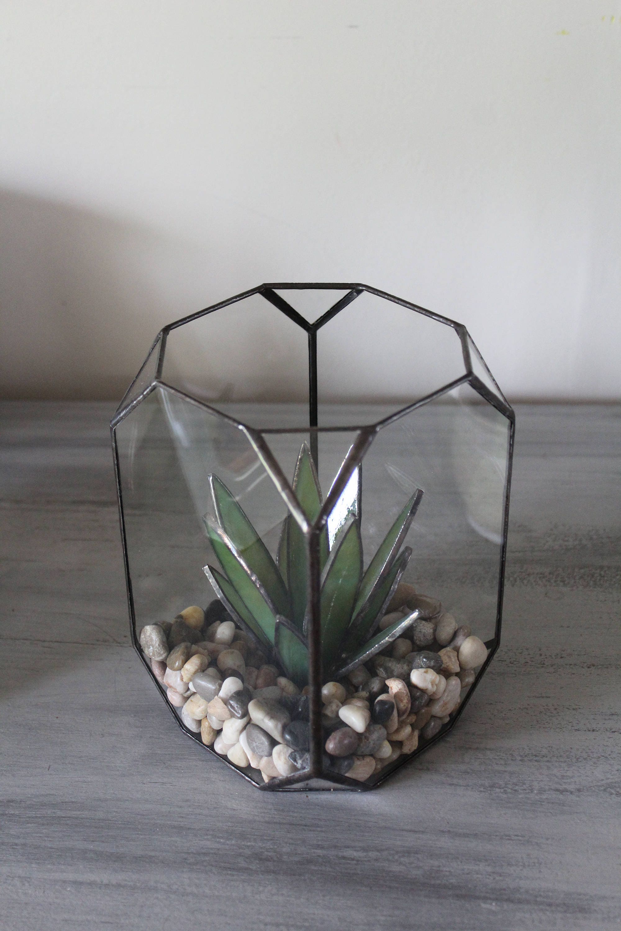 Stained Glass Terrarium Glass Container Air Plant Succulent | Etsy