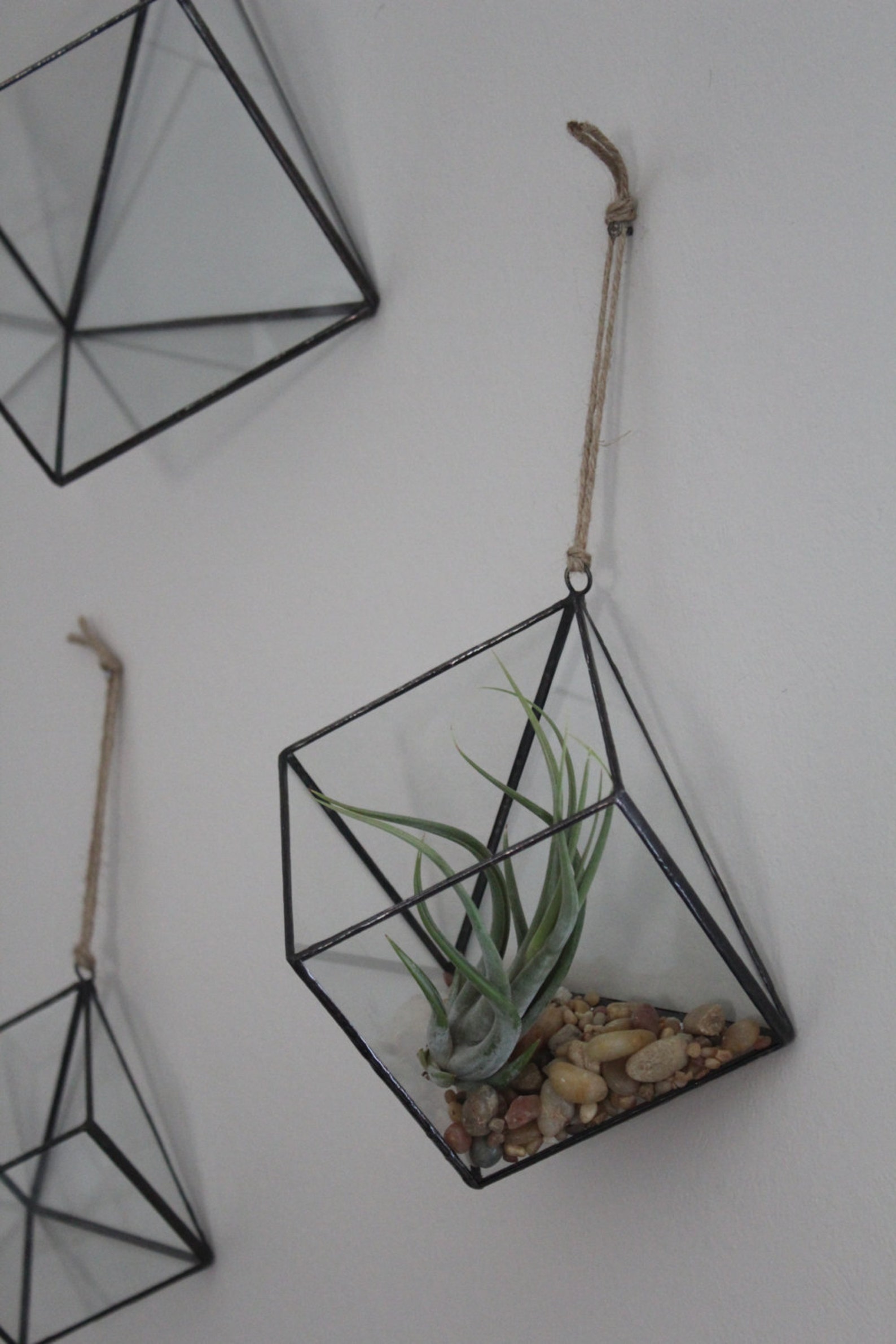 Set of 3 Hanging Planters Geometric Wall Mounted Planters - Etsy