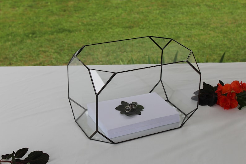 Large Wedding Card Box Glass Card Holder Boho Wedding | Etsy