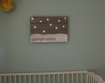 Goodnight Moon Lighted Nursery Sign Hand Painted Stained | Etsy