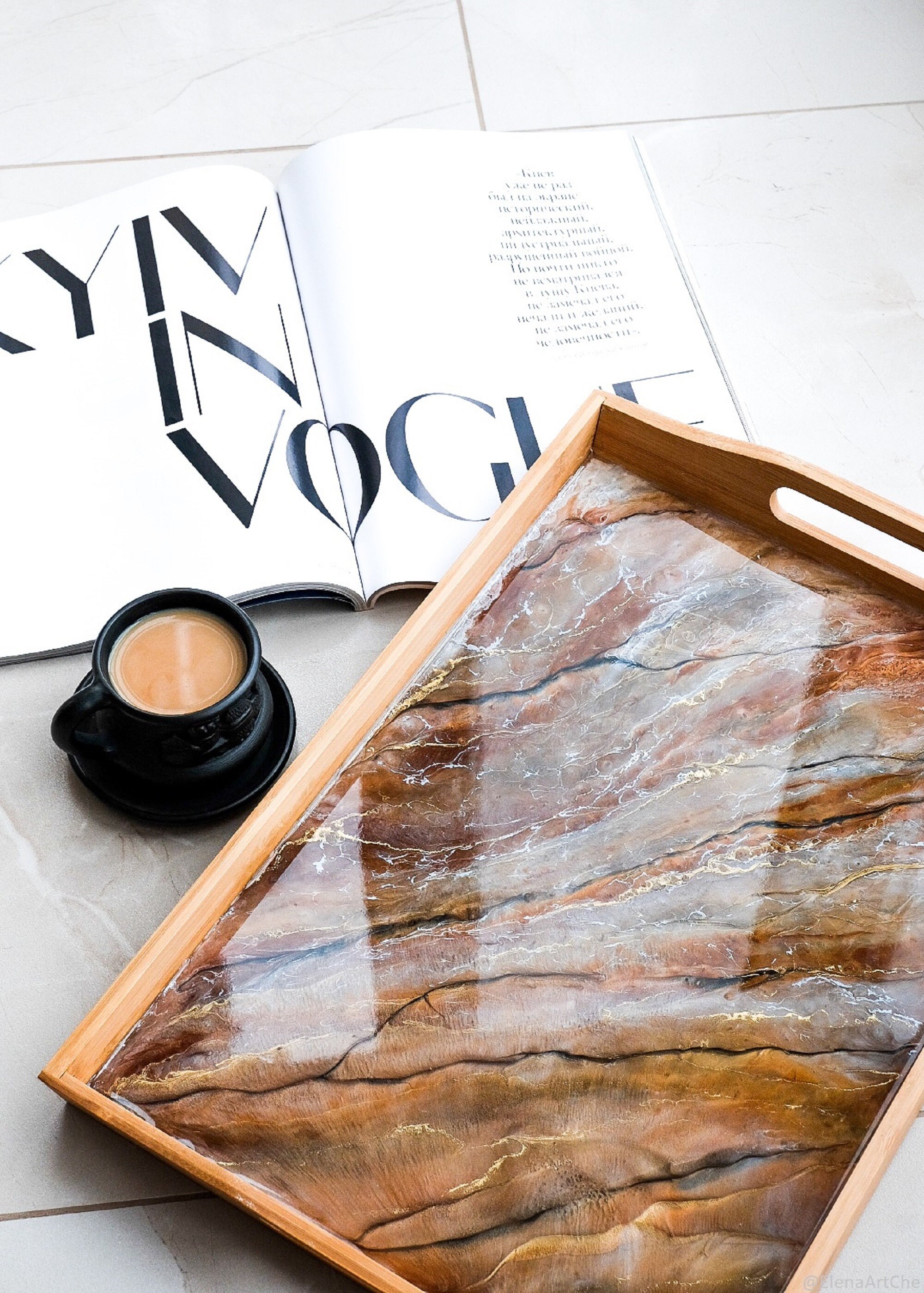 Resin Art Wood Serving Tray - Etsy Canada