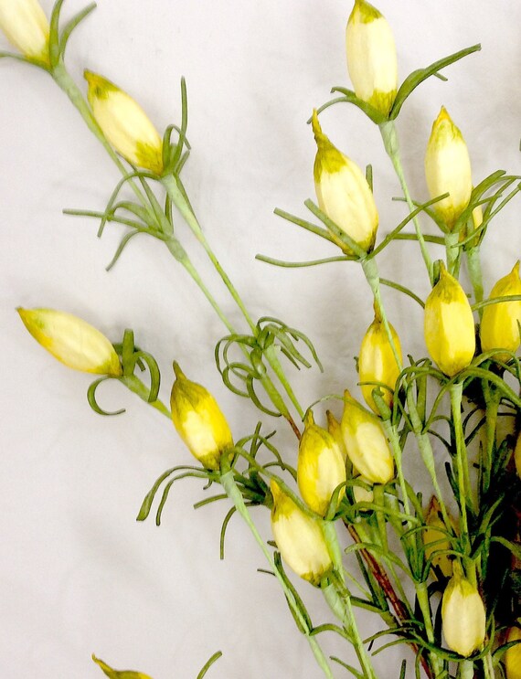 Faux Yellow Flowering Tree Pod Spray Floral & Garden Crafts Home ...