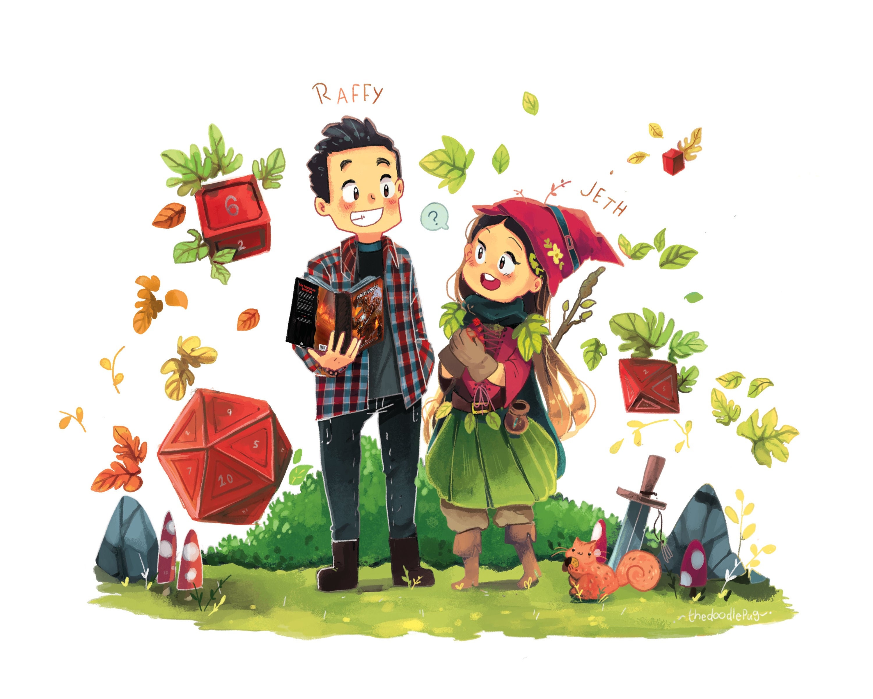 Dungeons and Dragons Dnd Couple Art for Family and Friends - Etsy