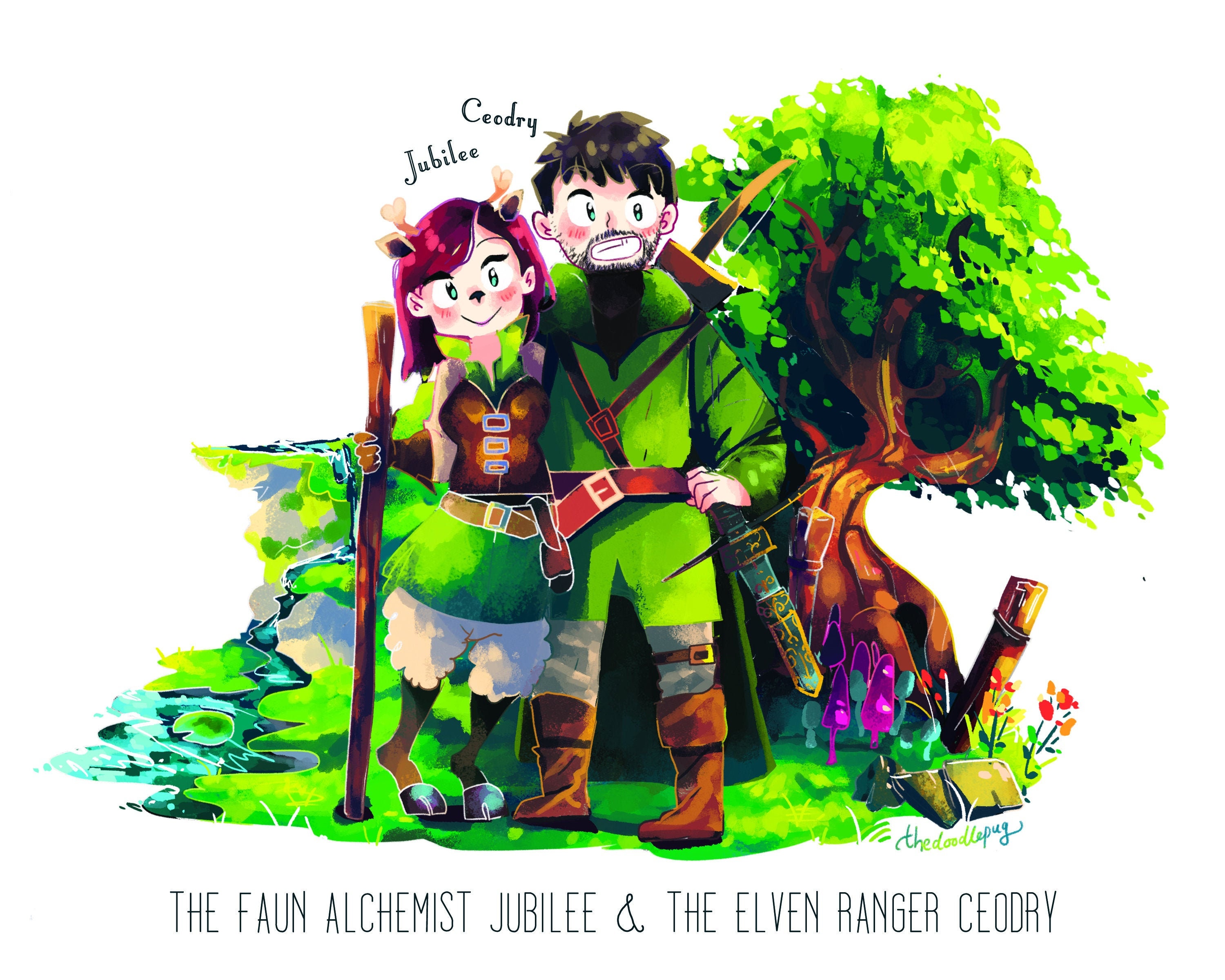 Dungeons and Dragons Dnd Couple Art for Family and Friends - Etsy