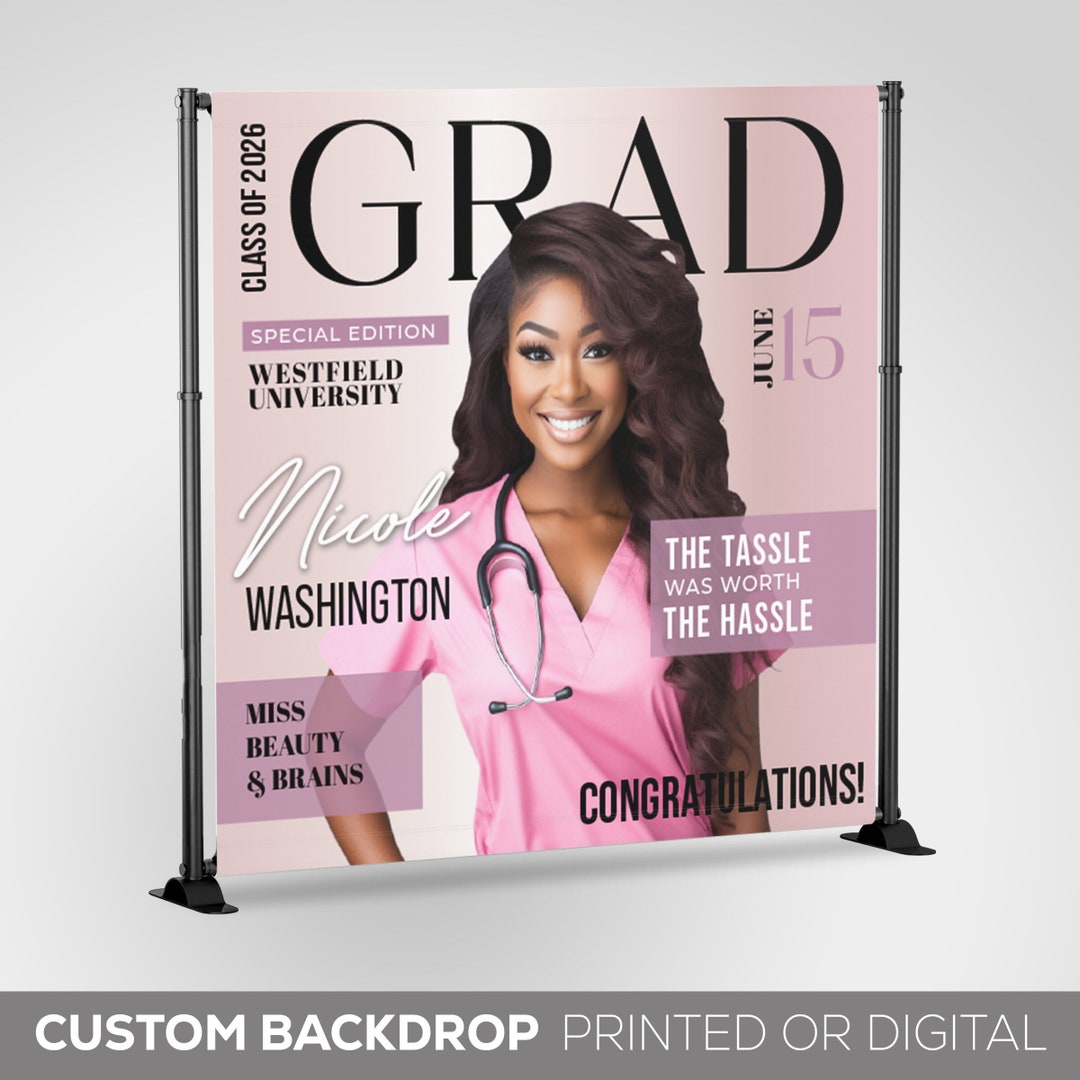 Graduation Backdrop, Custom Magazine Backdrop Banner, Personalized ...