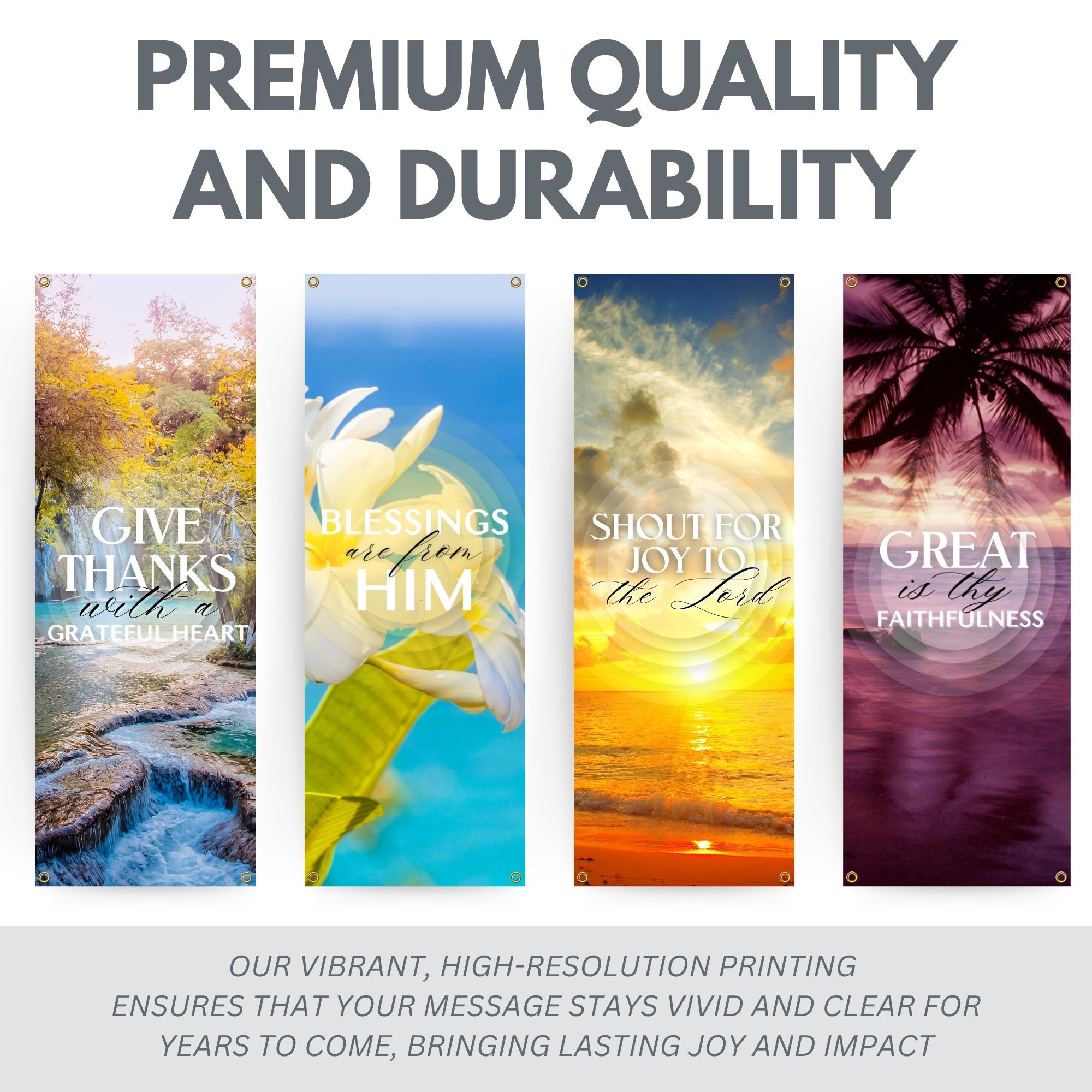 Church Banners, Set of 4 Church Banners, Sanctuary Banners, Mission ...