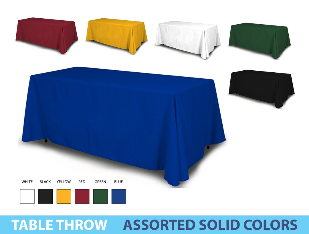 Solid Color Table Throw, Solid Colour Table Throw, Table Cloth, Table Cover, Black, White, Red ...