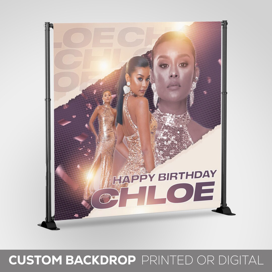 Custom Birthday Backdrop, Birthday Party Banner, Event Decor Sign ...