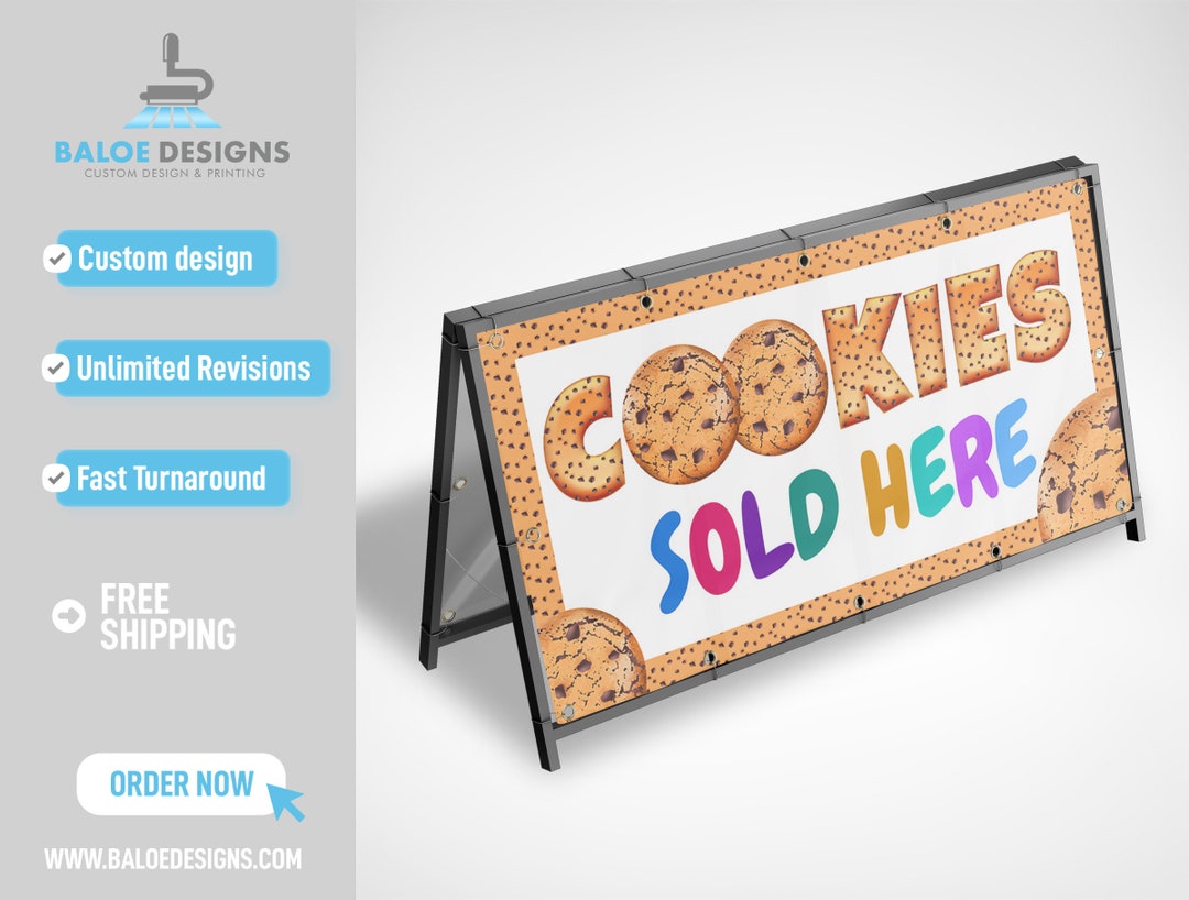 Girl Scouts Cookies Banner, Cookies Sold Here Sign, Cookie Sale Vinyl ...