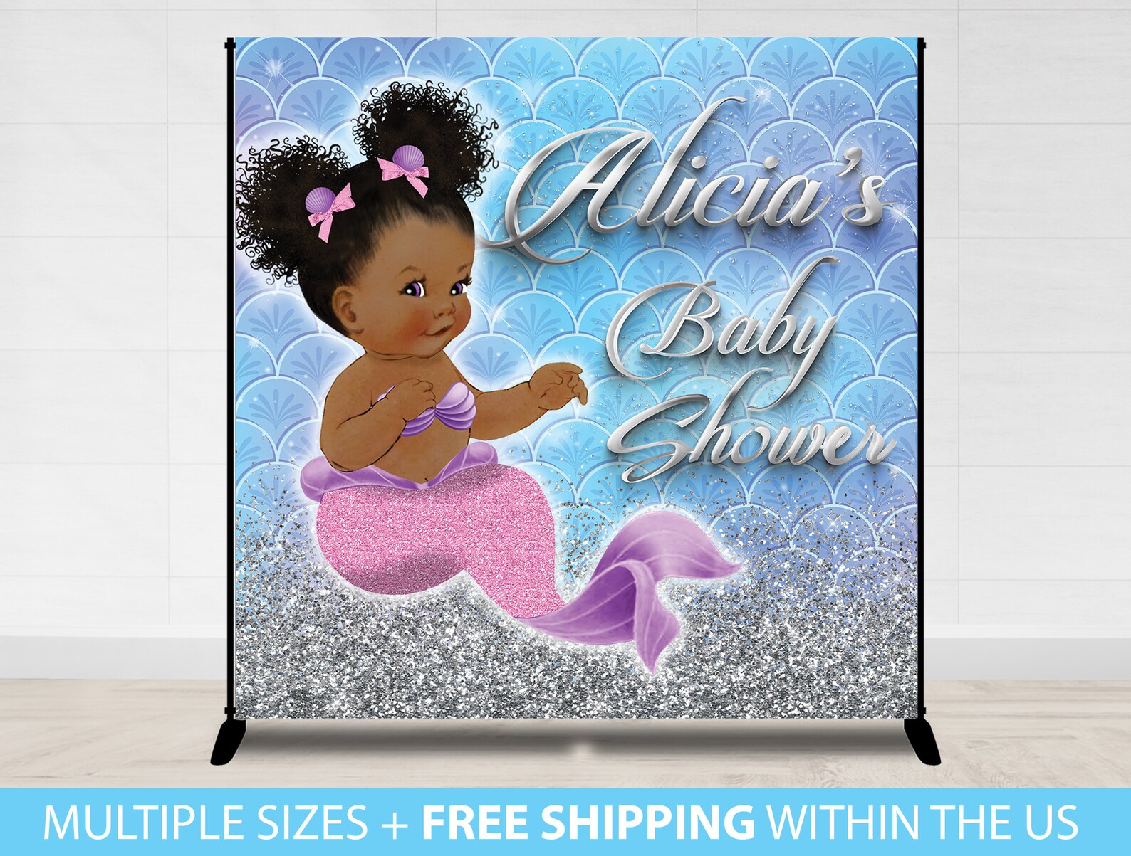 Mermaid Backdrop Banner Baby Shower Mermaid Banner Princess - Etsy