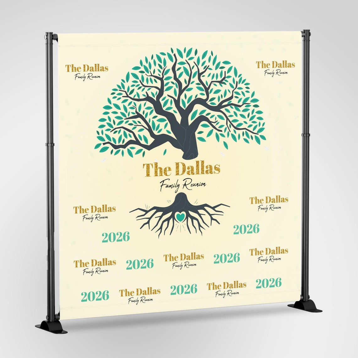 Backdrop + Floor Decal, Family Reunion, Custom Family Tree Backdrop ...
