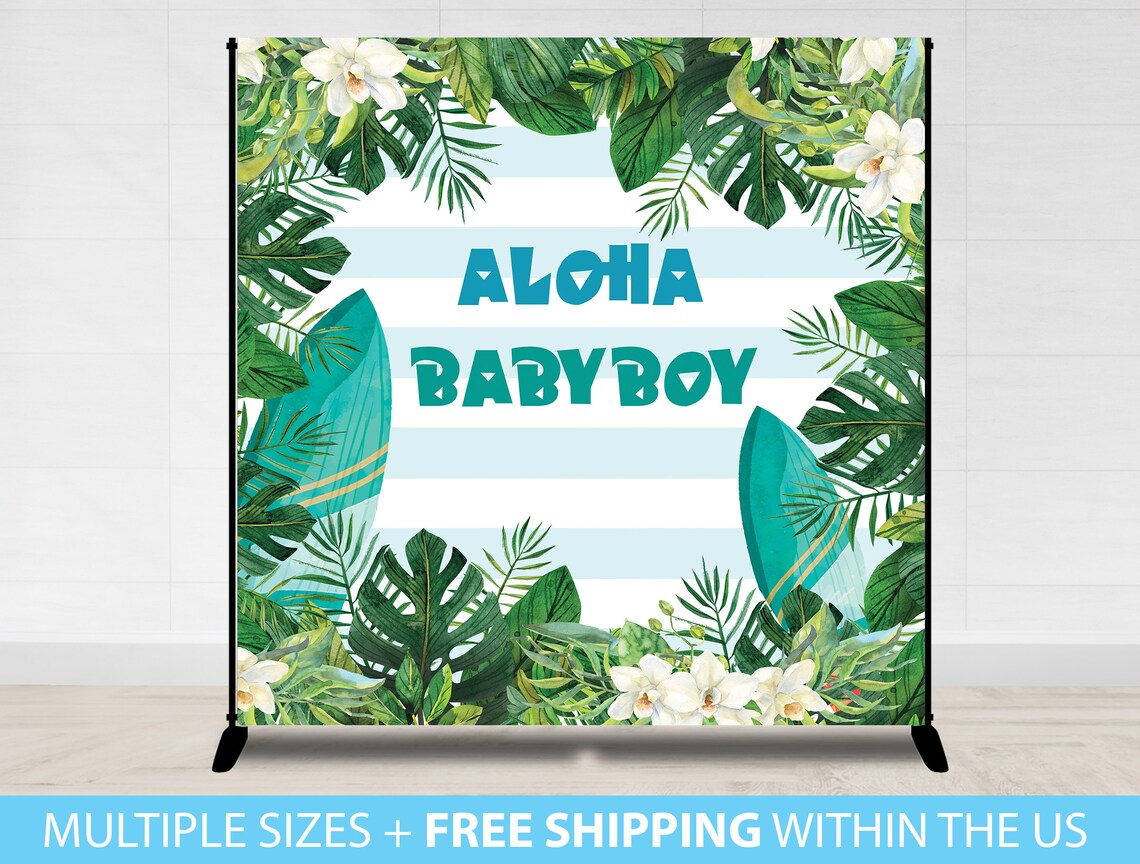 Tropical Baby Shower Backdrop Aloha Hawaii Baby Shower - Etsy