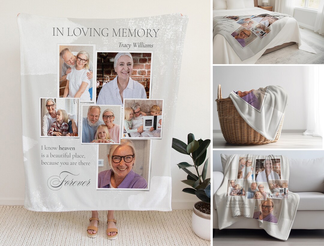 Memorial Blanket, in Loving Memory Blanket, Custom Photo Collage ...