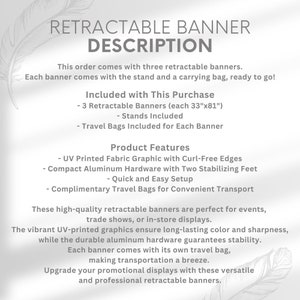 COMBO BANNER SET, 3 Retractable Banners, Custom Banners, Birthday ...