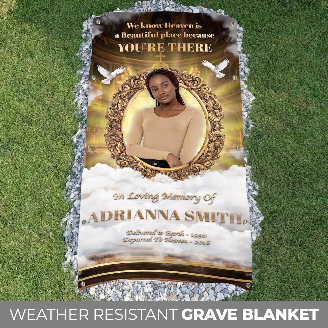 Custom Grave Blanket, Custom Memorial Grave Blanket, in Loving Memory ...