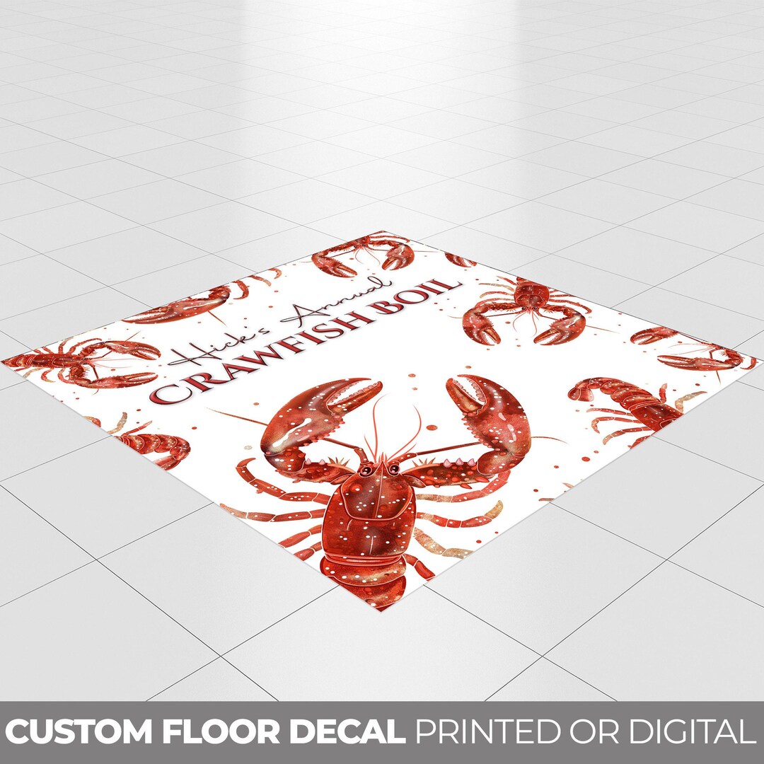Crawfish Floor Decal, Annual Crawfish Boil Party Floor Banner, Adhesive ...