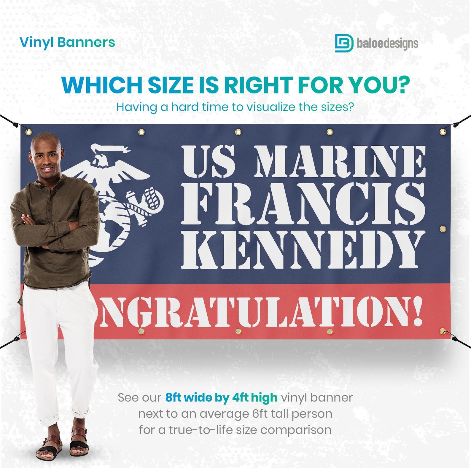 Custom Marine Graduation Banner, Marine USA Congrats Backdrop, Marine ...