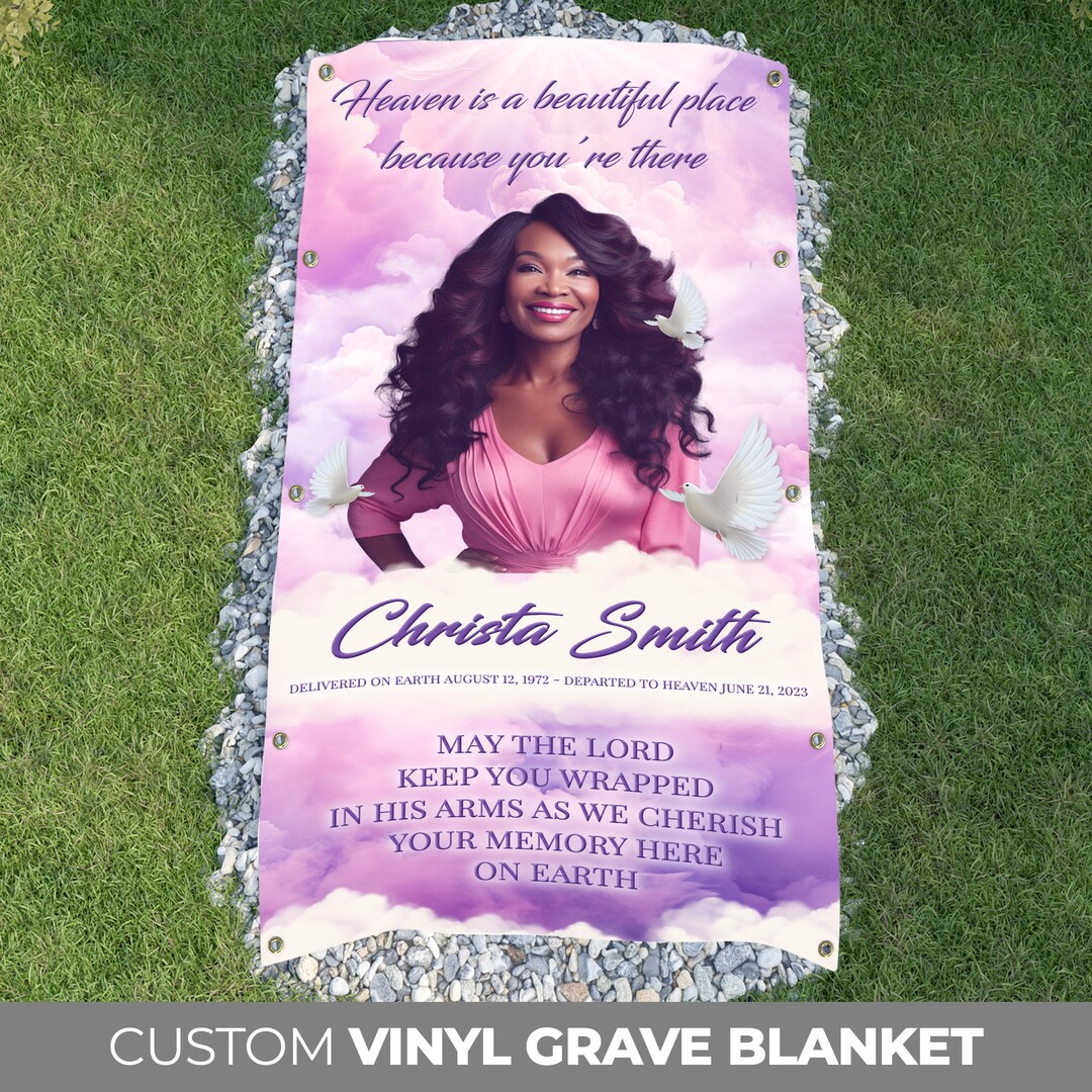 Custom Grave Blanket, Custom Memorial Grave Blanket, in Loving Memory ...