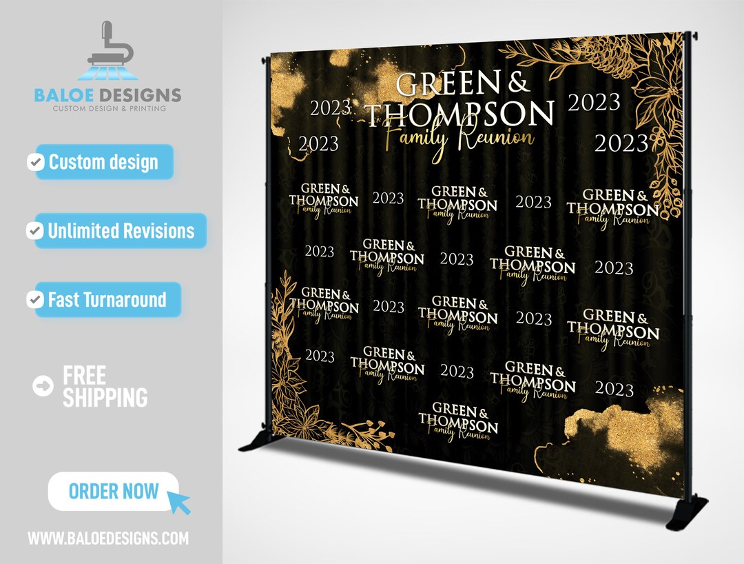 Family Reunion Backdrop, Backdrop Banner Family Reunion, Step & Repeat ...