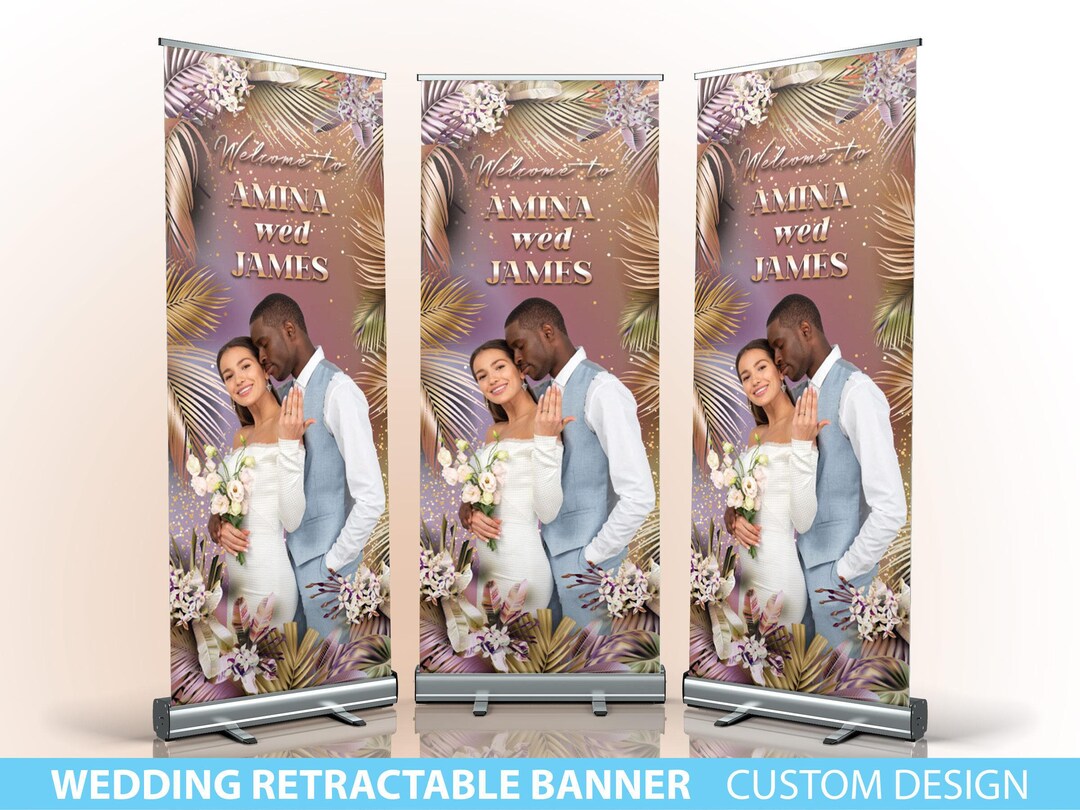 Wedding Custom Retractable Banner, Wedding Welcome Sign, Custom Roll up ...