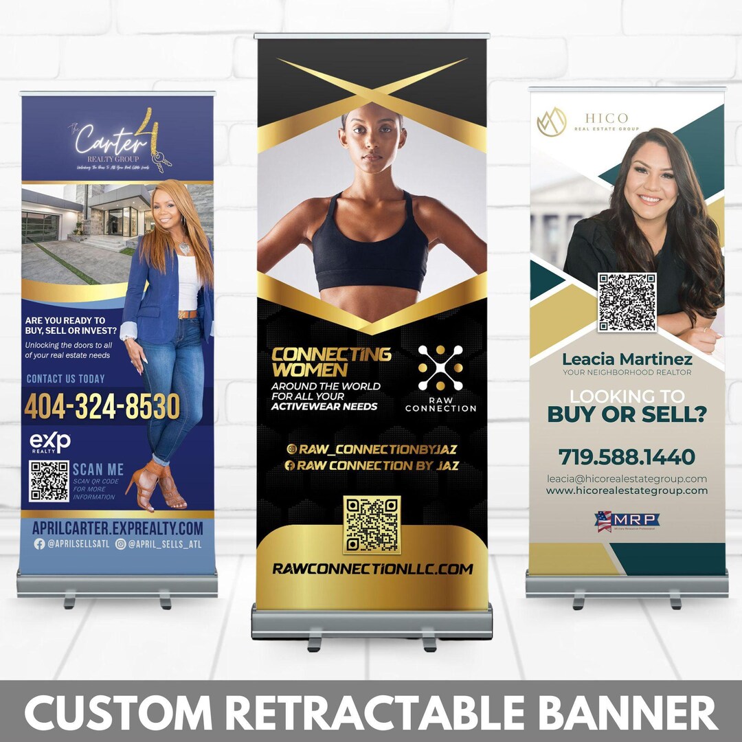 Retractable Banner, Custom Roll up Banner Stand, Personalized Pop up ...