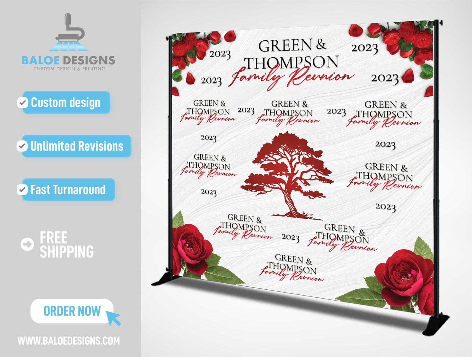Family Reunion Backdrop, Backdrop Banner Family Reunion, Step & Repeat ...